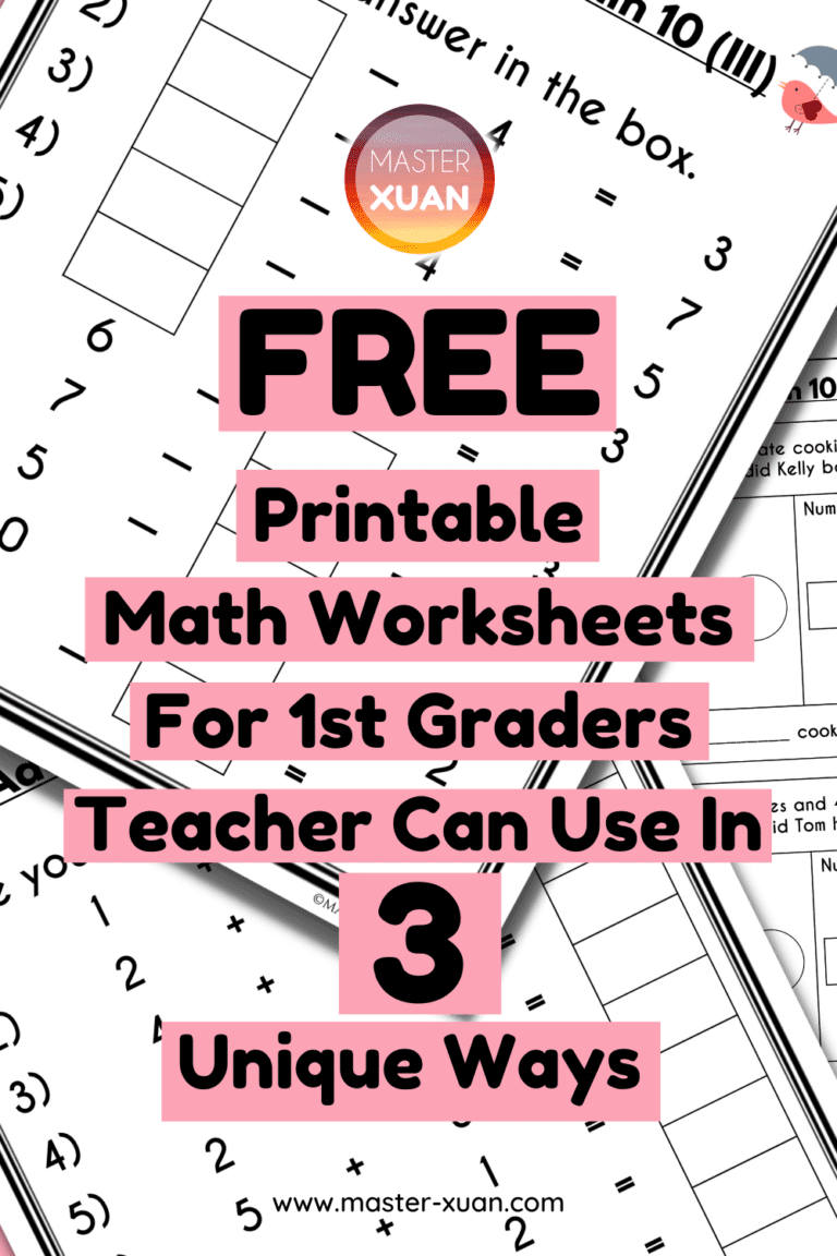 Free Printable Math Worksheets For 1st Graders Teacher Can Use In 3 ...