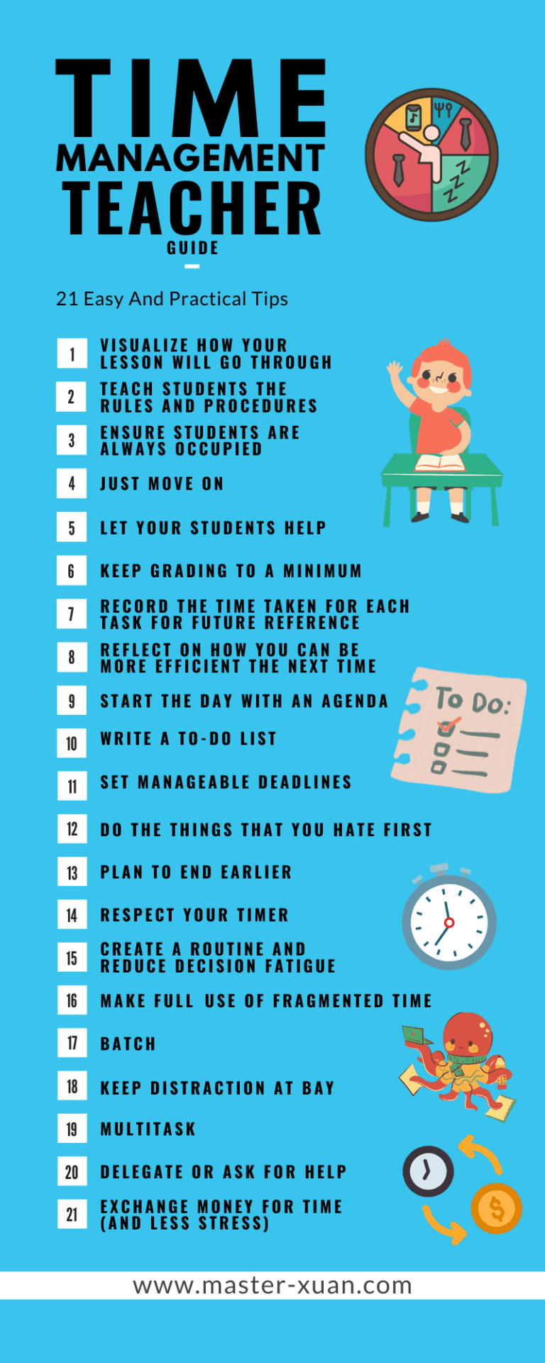 Time Management Teacher Guide: 21 Easy And Practical Tips ~ Master Xuan