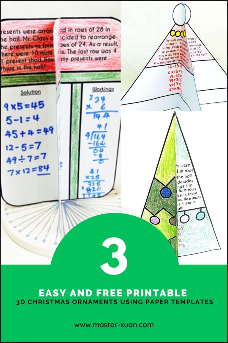 3 Easy And Free Printable 3D Christmas Ornaments Using Paper Templates ...