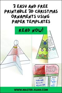 3 Easy And Free Printable 3D Christmas Ornaments Using Paper Templates ...