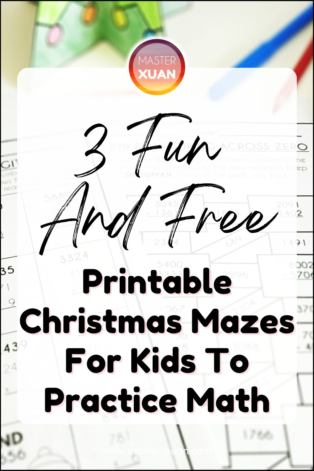 3 Fun And Free Printable Christmas Mazes For Kids To Practice Math ...