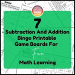 7 Subtraction And Addition Bingo Printable Game Boards For Fun Math ...