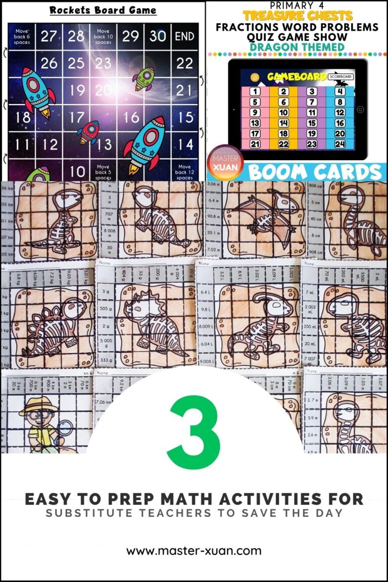 3 Easy To Prep Math Activities For Substitute Teachers To Save The Day ...